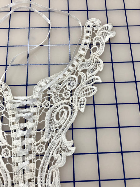 Applique - Beautiful Venise Lace Corseted Winter White – Tutu.com