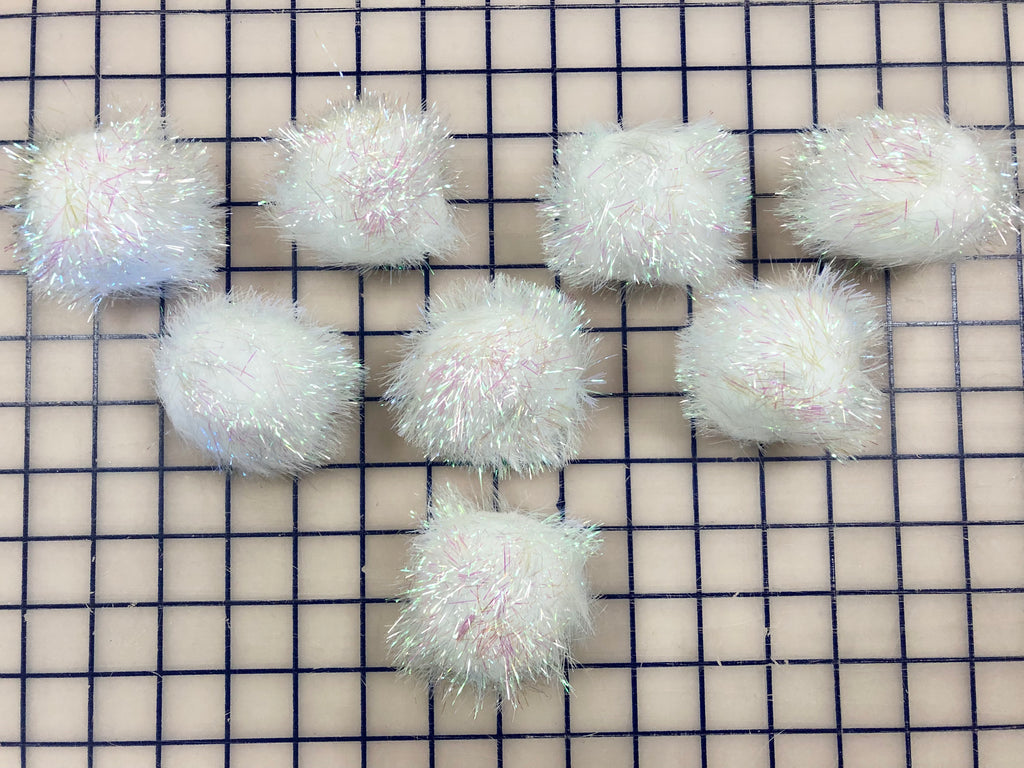 Applique - Iridescent White Pom Poms – Tutu.com